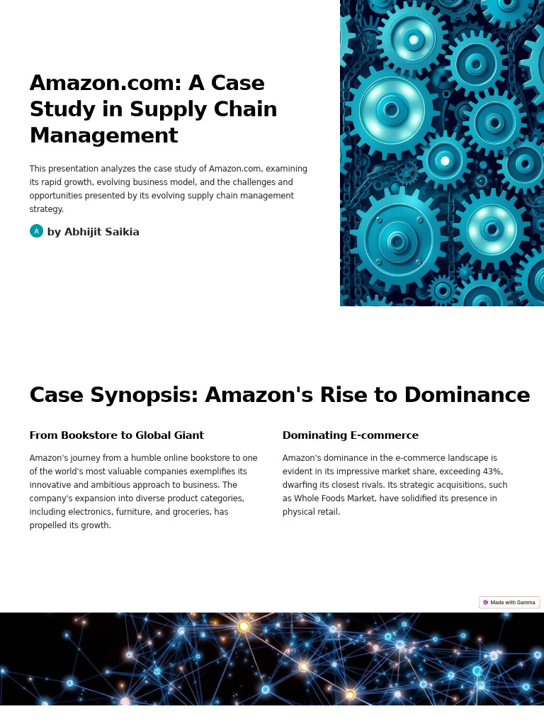 Amazoncom A Case Study in Supply Chain Management | PDF | Supply Chain ...