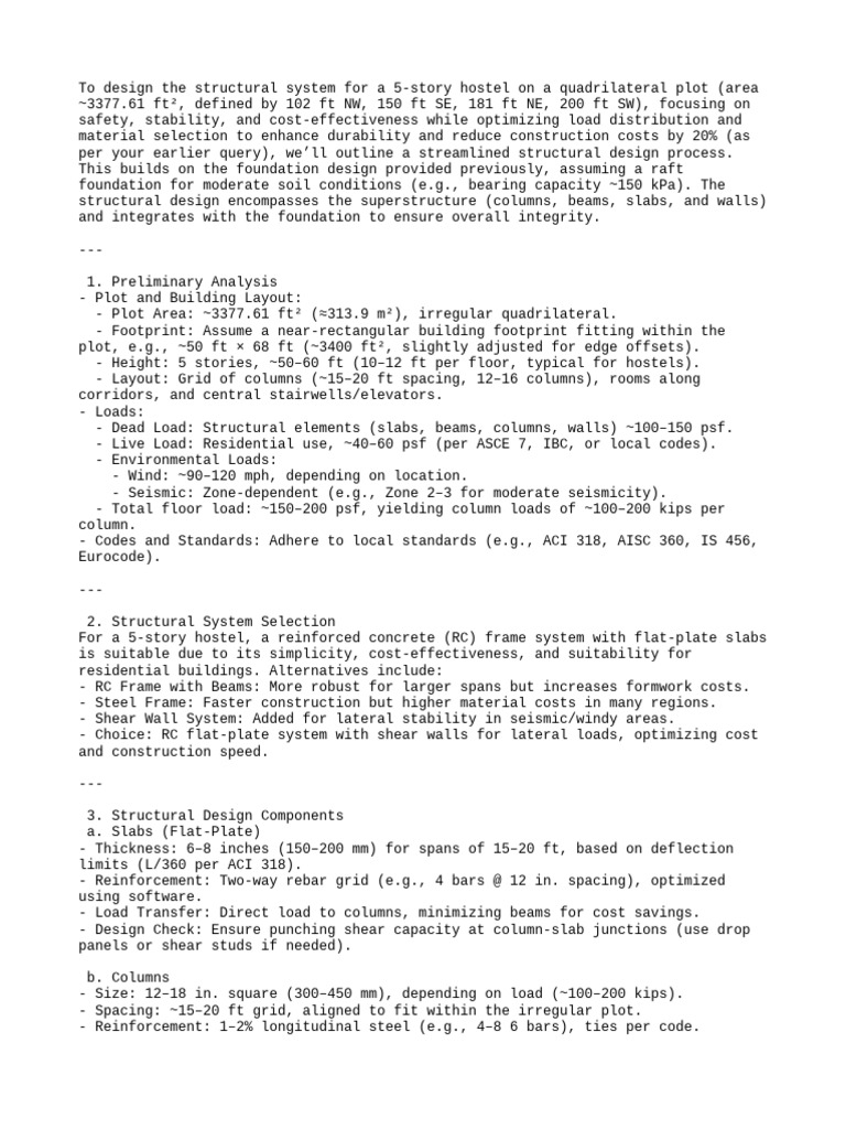 To Design The Structural System For | PDF | Mechanical Engineering ...