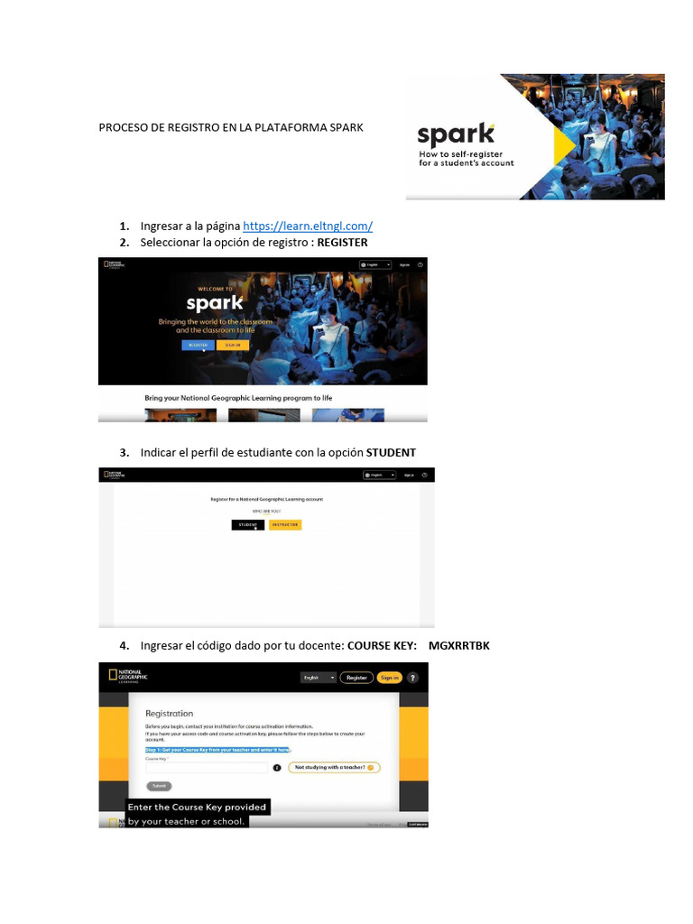 Spark Self - Registration Process Opt | PDF