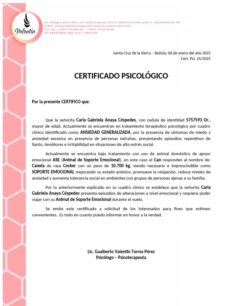 Certificado - ASE - Carla Gabriela Anaya Céspedes | PDF