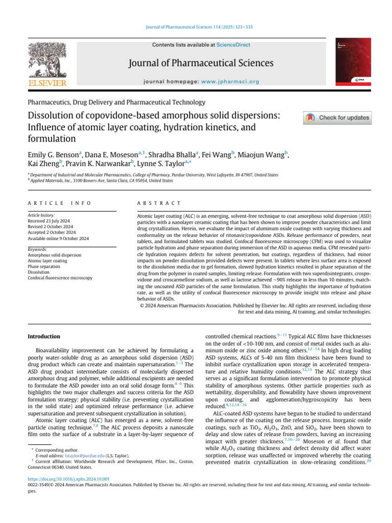 Dissolution of Copovidone-Based Amorphous Solid Dispersions Influence ...
