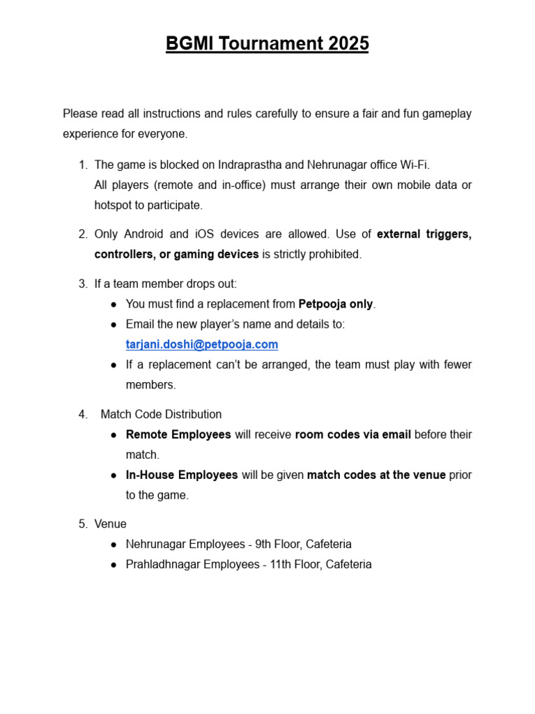BGMI Tournament 2025 Rules Guide | PDF | Mobile Software | Mobile Computers