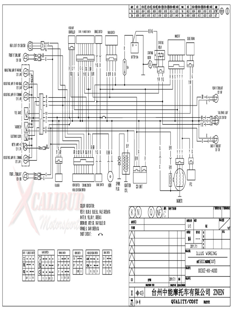 Yellowstone 150 Wiring Diagram 2011 | PDF