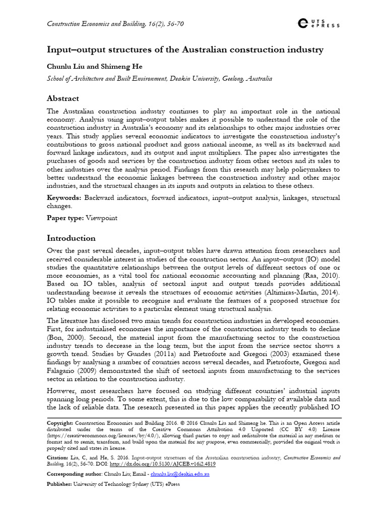 kontruksi | PDF | Economics | Input–Output Model
