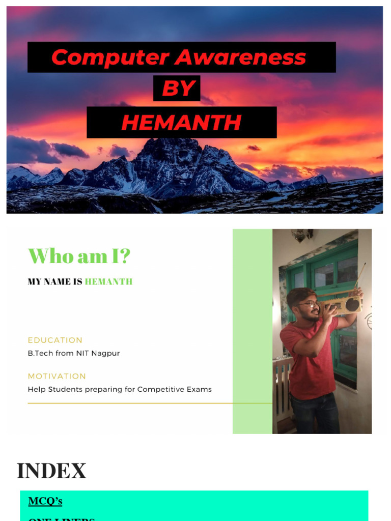 Computer Awareness by Hemanth Sir | PDF | Internet Protocol Suite | Computer Network