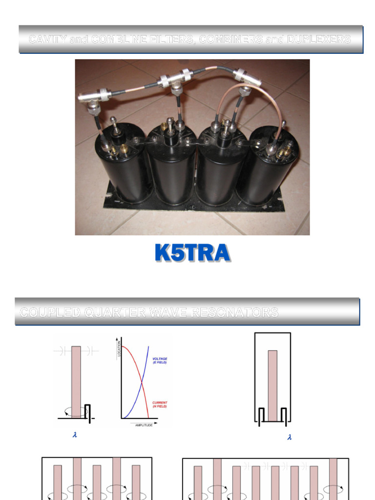 Cavity and combline filters, combiners and duplexers | PDF | Electronic Filter | Power Inverter