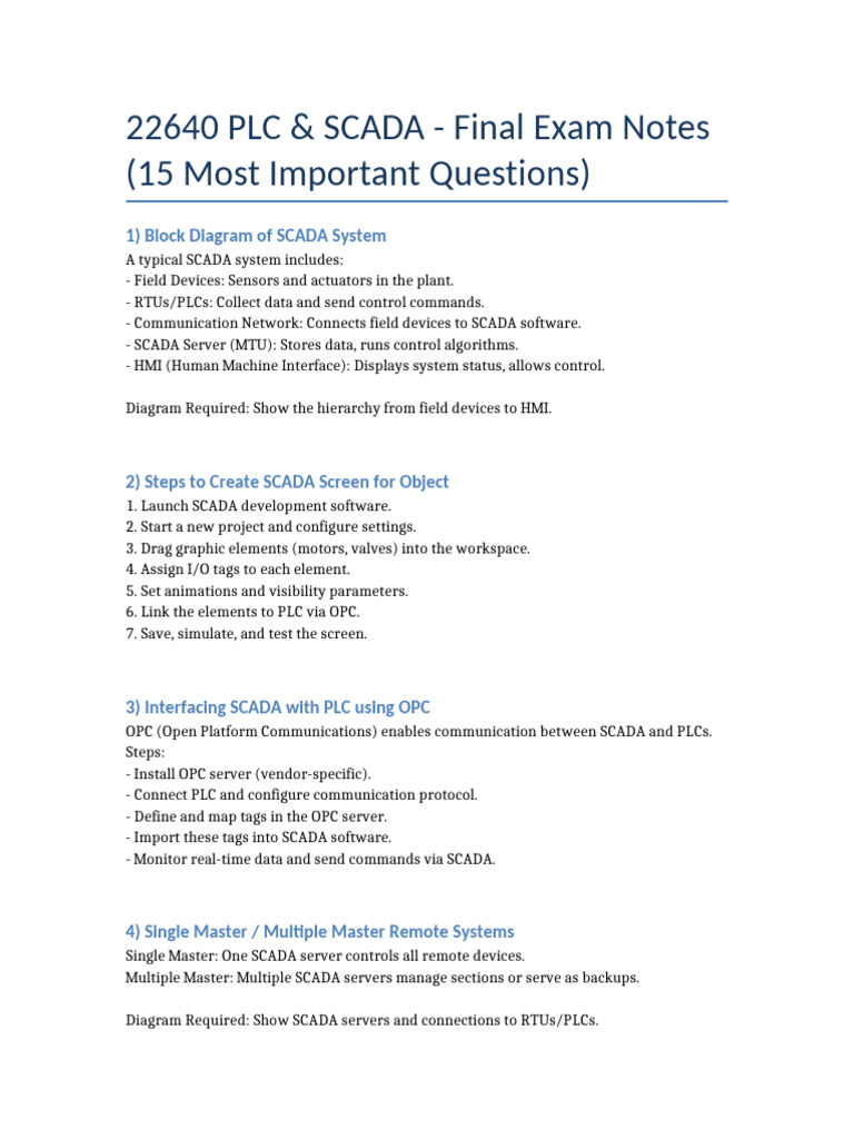 PLC_SCADA_22640_Important_QA_Notes | PDF | Programmable Logic ...