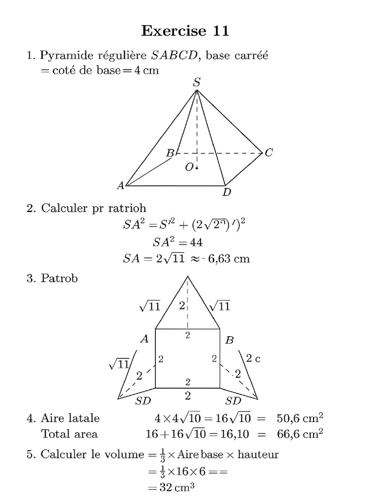 Exercice 11 Pyramide | PDF
