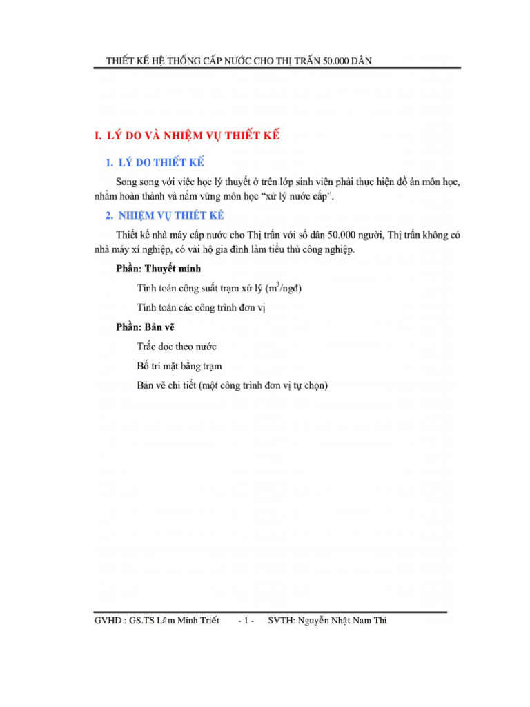 Thiet Ke He Thong Cap Nuoc Cho Thi Tran 50 0161 | PDF