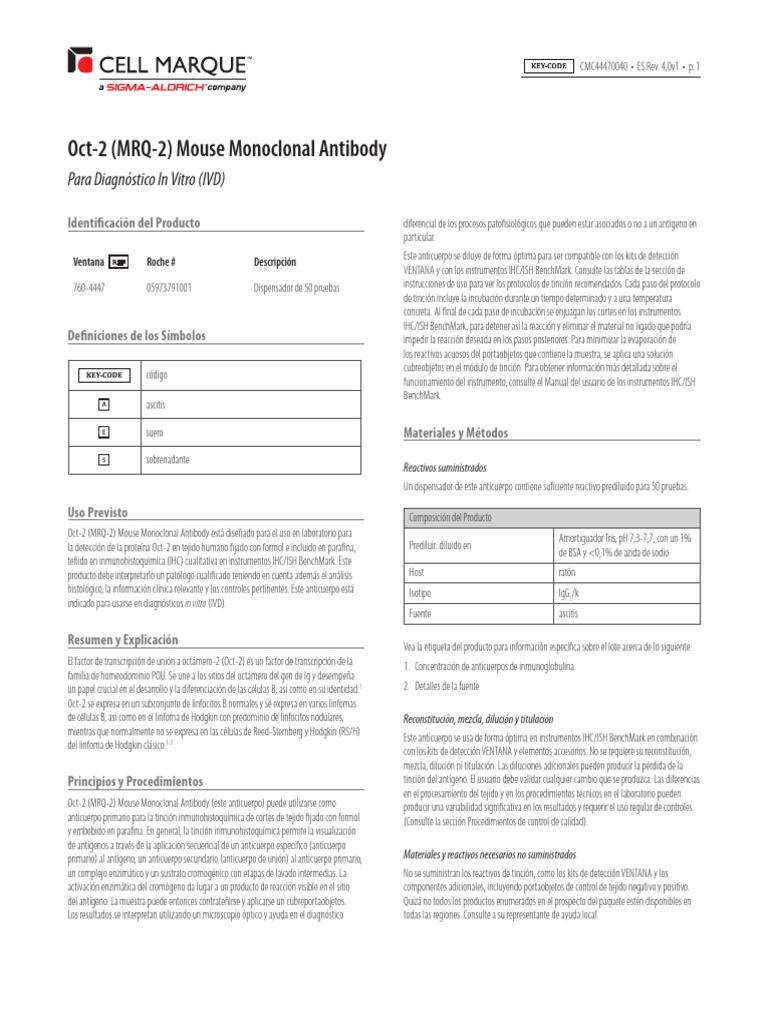 Oct-2+ (Mrq-2) Ven Bench Es Ivd 4.0v1 | PDF