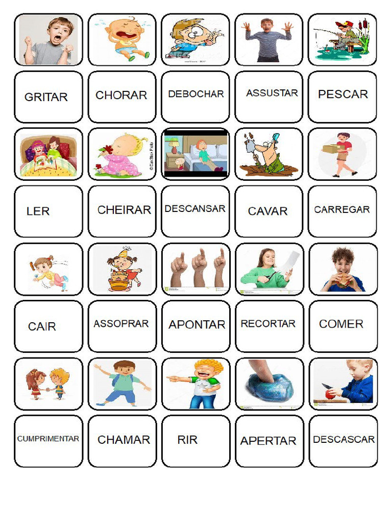 jogo da memória dos verbos | PDF