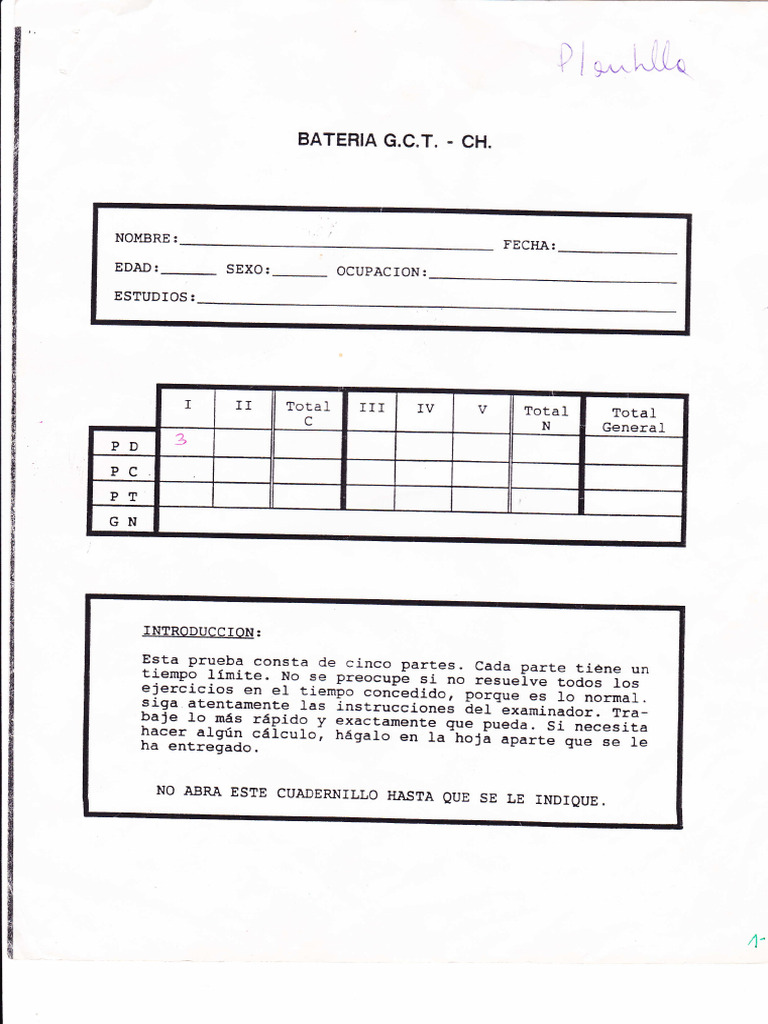 Prueba GCT | PDF