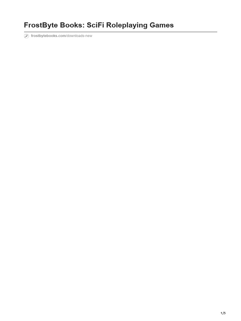 FrostByte Books SciFi Roleplaying Games | PDF