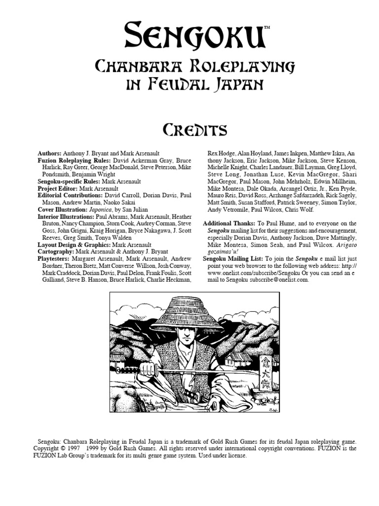 Fuzion - Sengoku RPG - Core Rulebook (1999) | PDF | Shogun