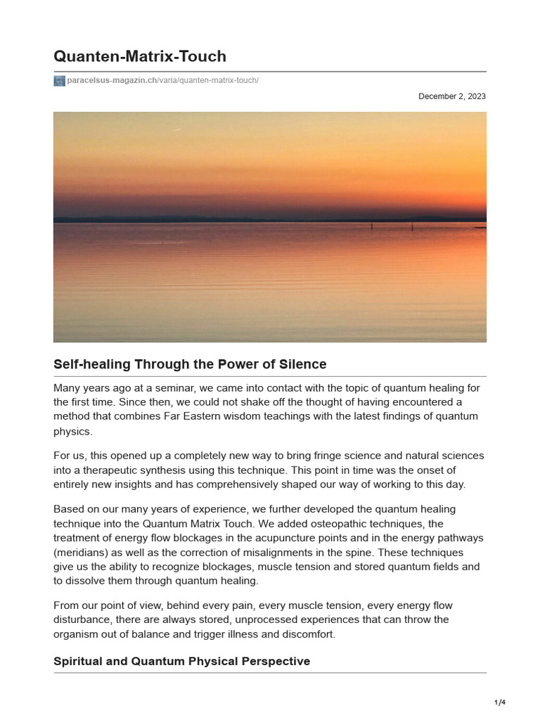 Paracelsus Magazin - CH Quanten Matrix Touch | PDF | Thought | Consciousness