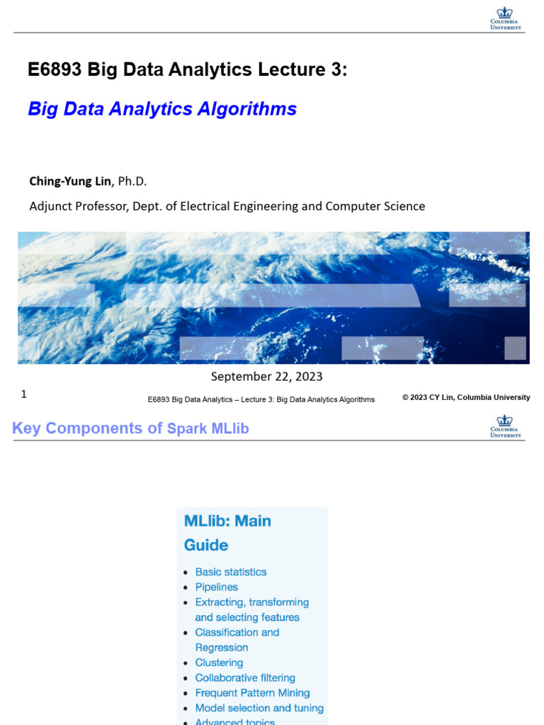 EECS6893 BigDataAnalytics Lecture3 | PDF | Support Vector Machine | Statistical Classification