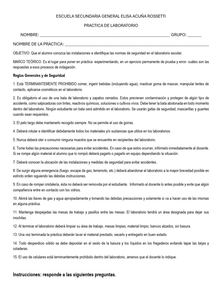 Practica Lab. 1 | PDF | Laboratorios