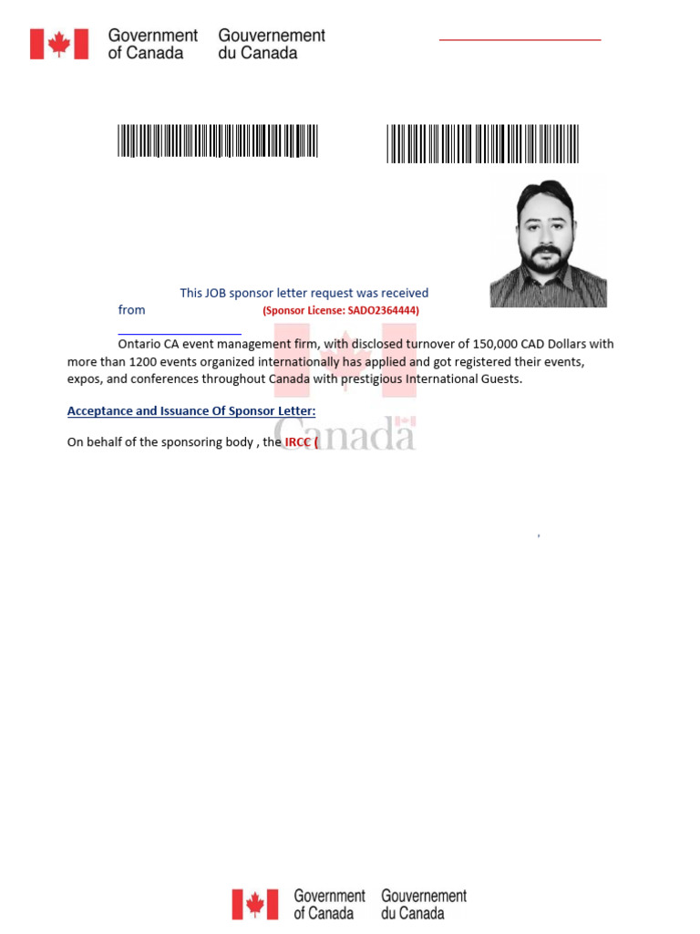 IMM5657 Sponsor Acceptance & Issuance | PDF | Travel Visa | Cultural ...