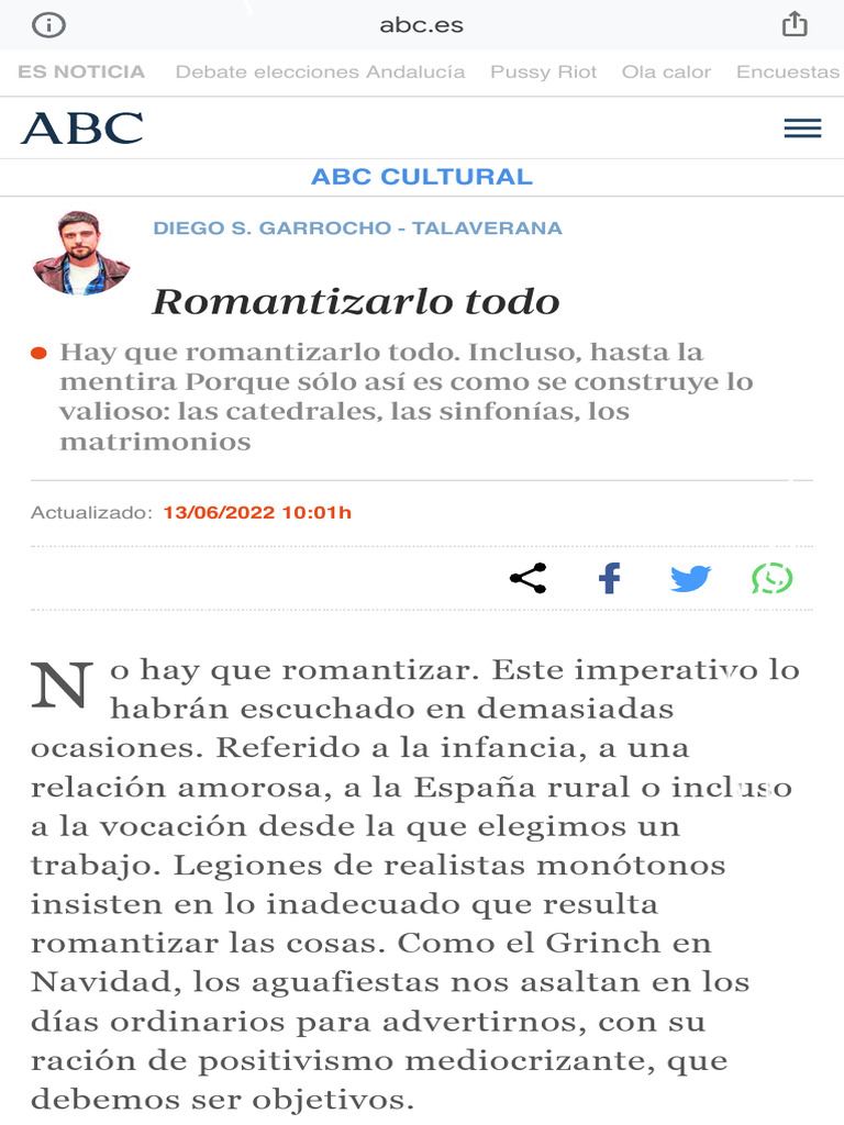 Diego S. Garrocho Romantizarlo Todo | PDF