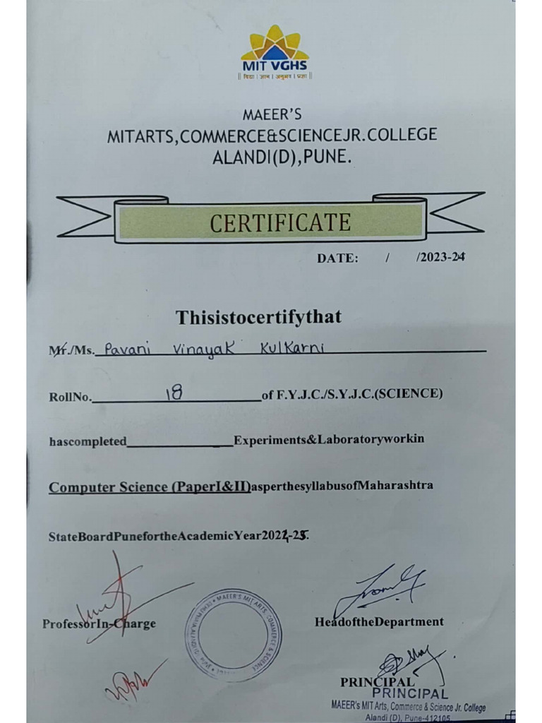 12th C.s-1 Practical 2025-26 | PDF