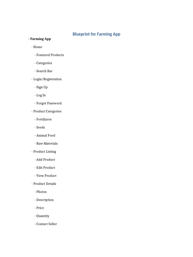Farming App Blueprint Overview | PDF