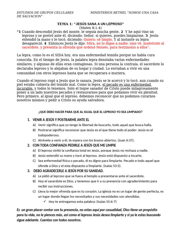 Milagros de sanidad de Jesús | PDF | Jesús | Cristo (título)