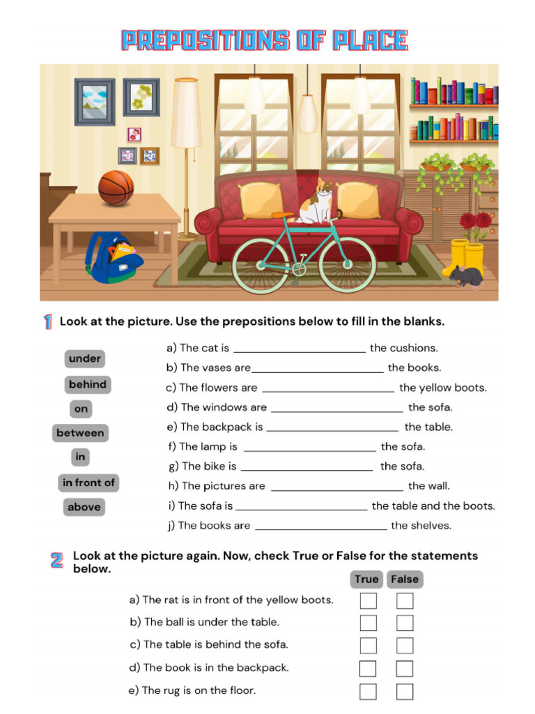 Prepositions of Place (Beginner 2) | PDF