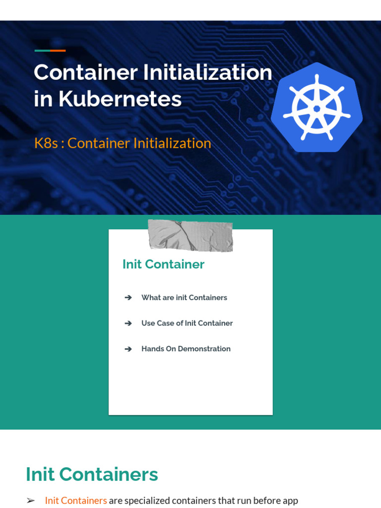 Container Initialisation in Kubernetes | PDF