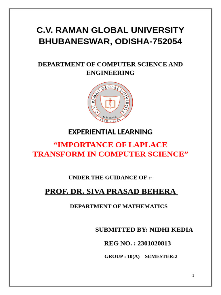 Laplace Transform in Computer Science | PDF | Laplace Transform ...