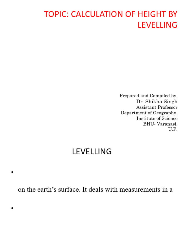 Height Calculation by Levelling Techniques | PDF | Surveying | Altitude