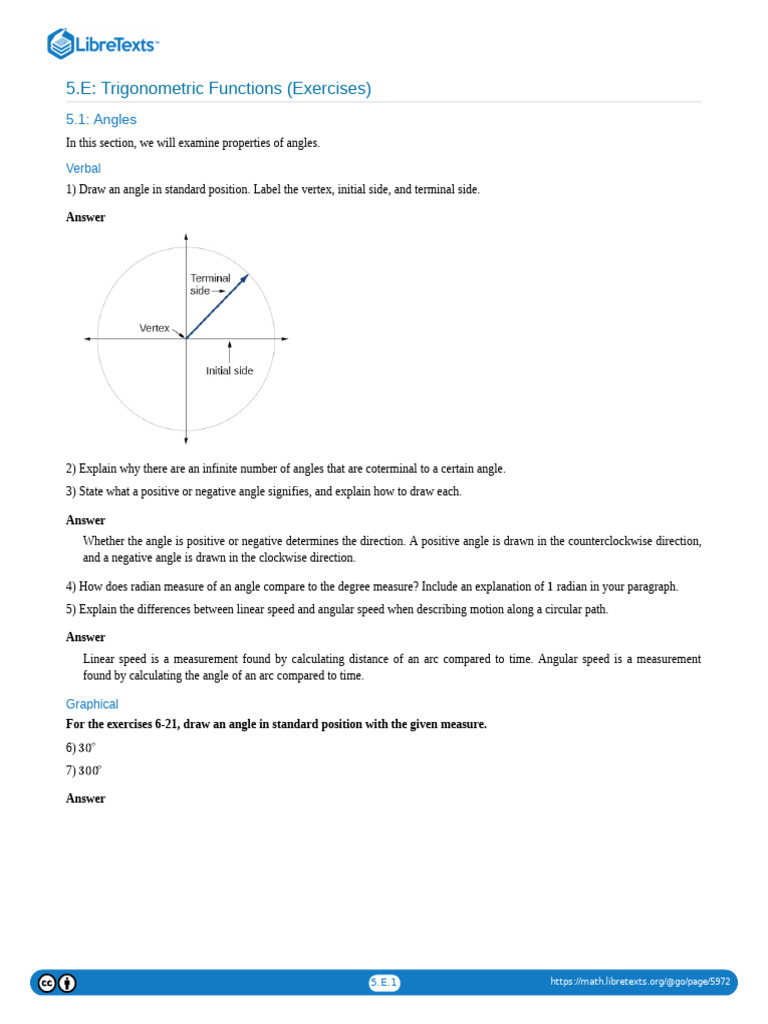 5.E Trigonometric Functions (Exercises) | PDF | Trigonometric Functions ...