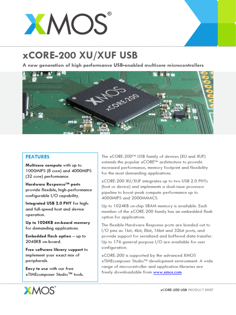 xCORE 200 XU Product Brief - 1 - 3 | PDF | Microcontroller | Multi Core ...