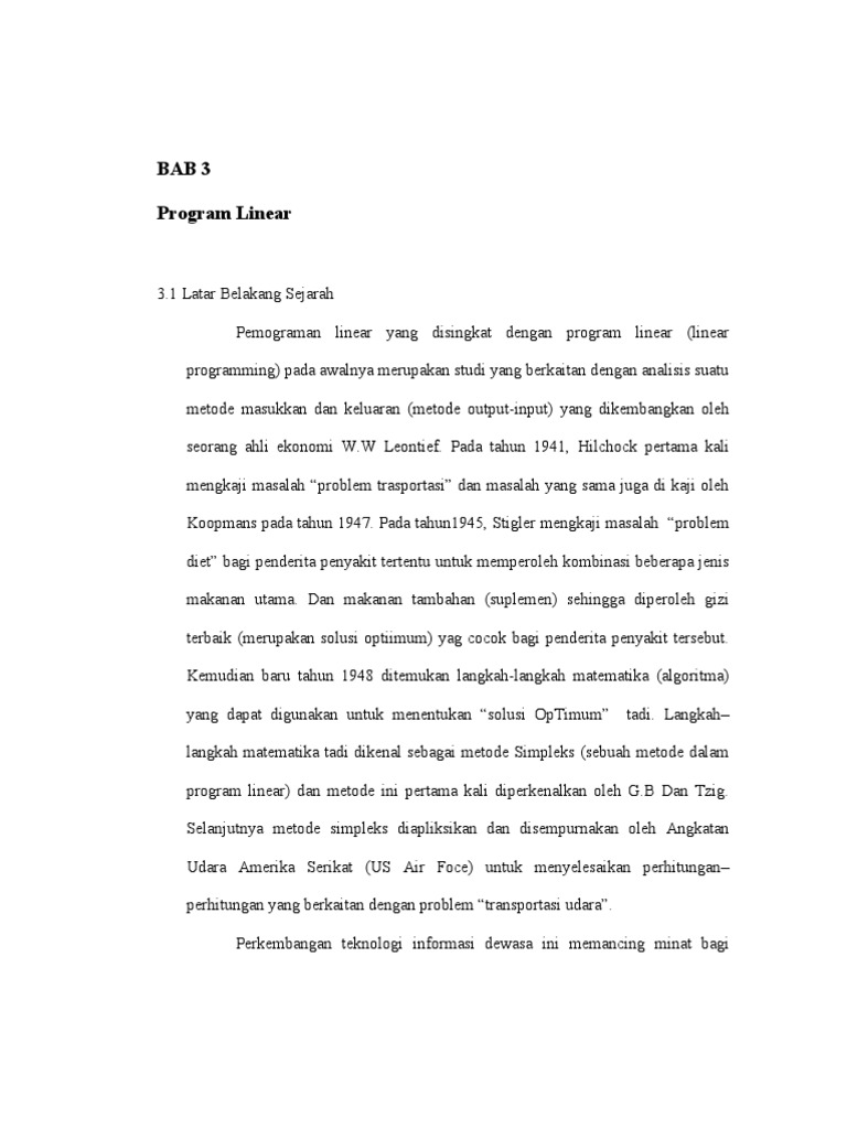Bab III Program Linear. | PDF