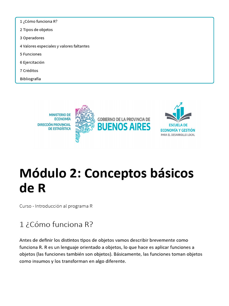 Módulo 2 - Conceptos Básicos de R | PDF | Vector Euclidiano | Lenguaje de programación