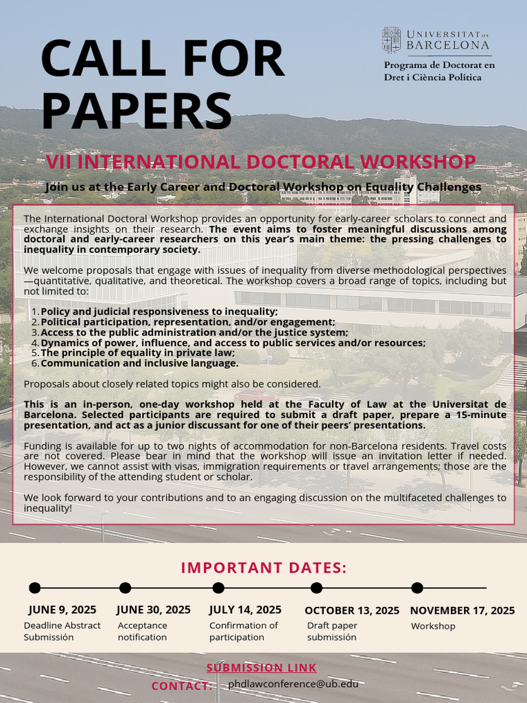 Call For Papers - Doctoral Workshop 2025 | PDF