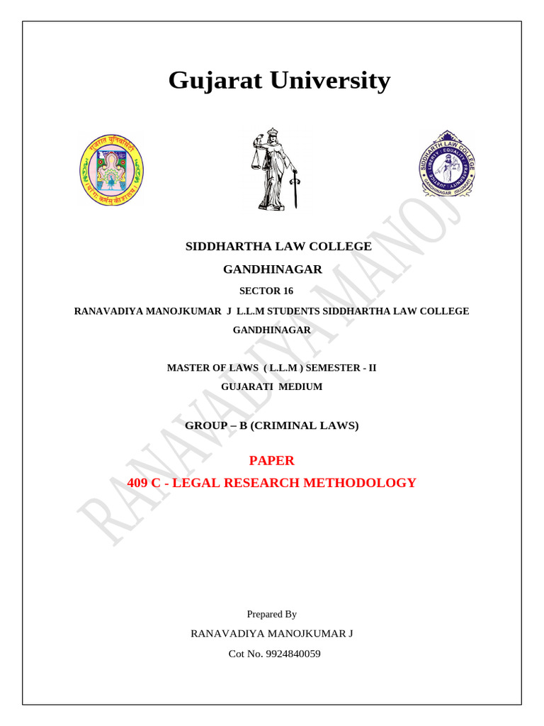 409-Legal Research Methodology | PDF