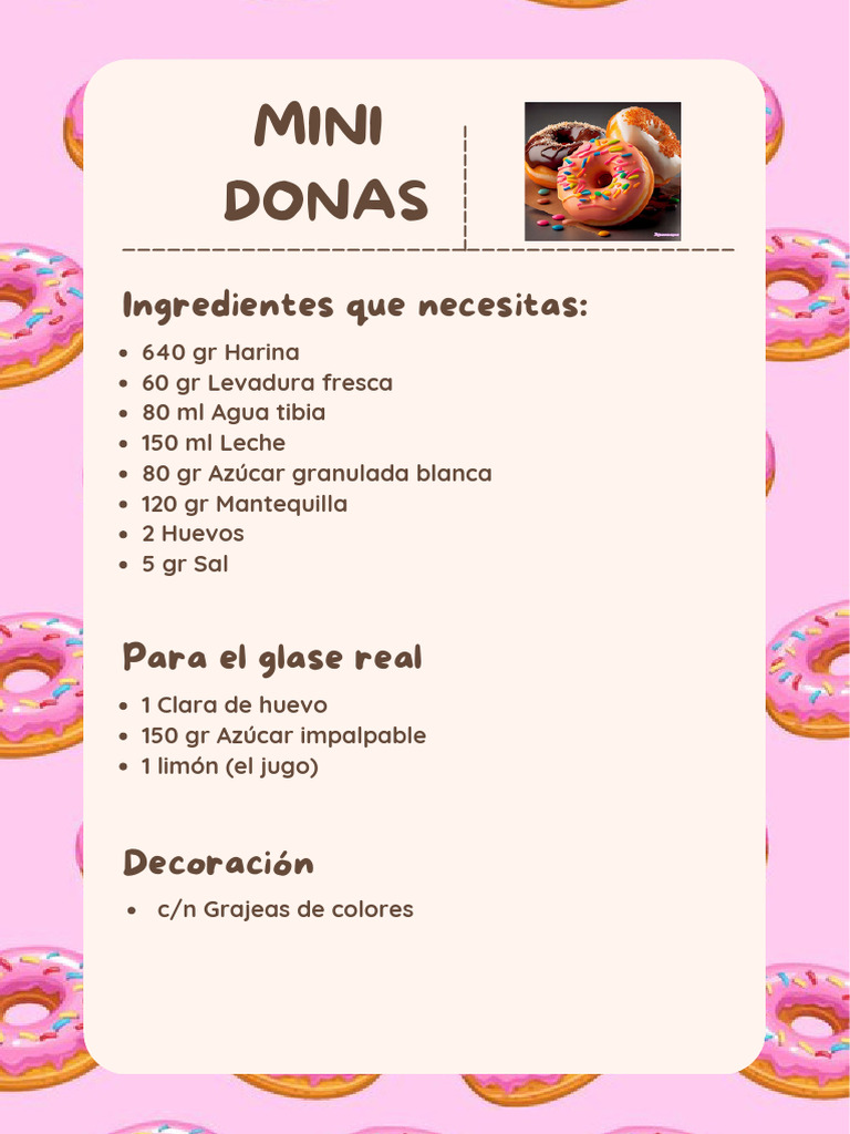Receta de Donas Caseras Fáciles | PDF