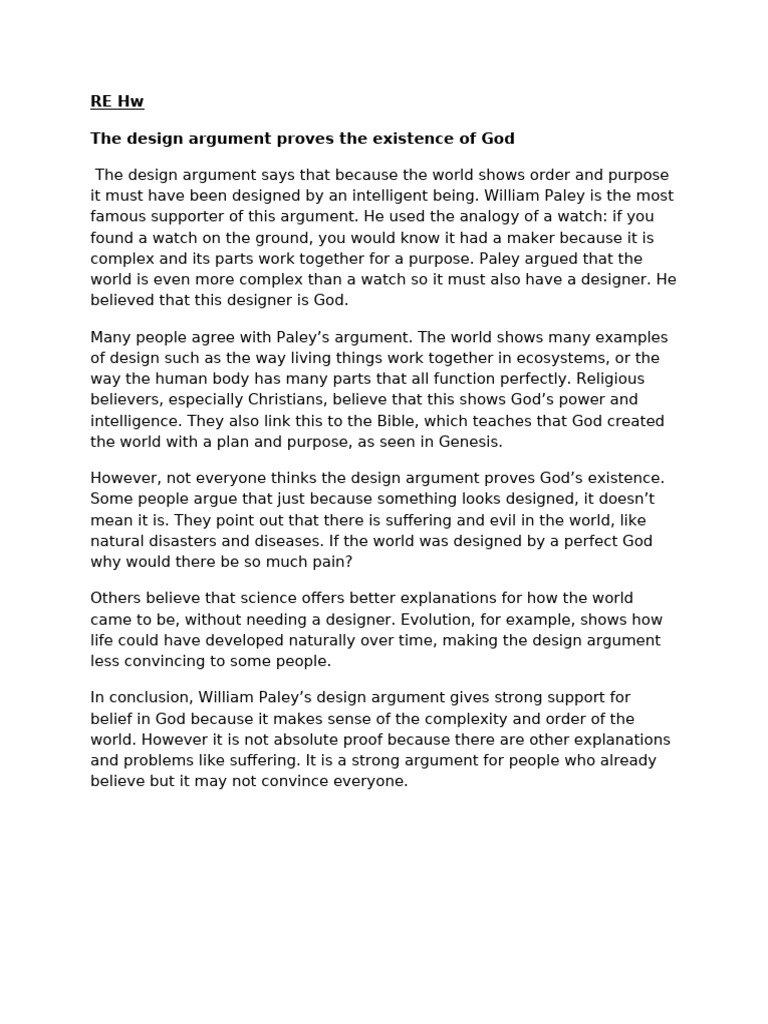 Design Argument | PDF