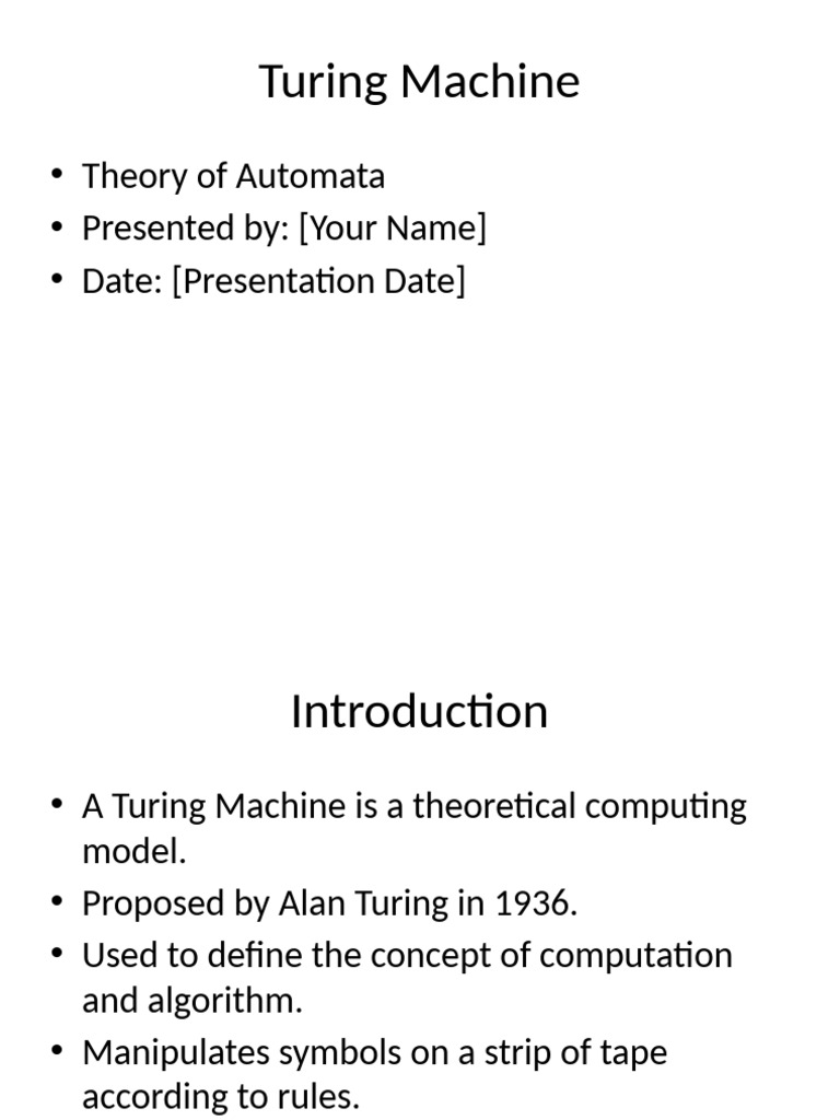 Turing Machine Presentation | PDF