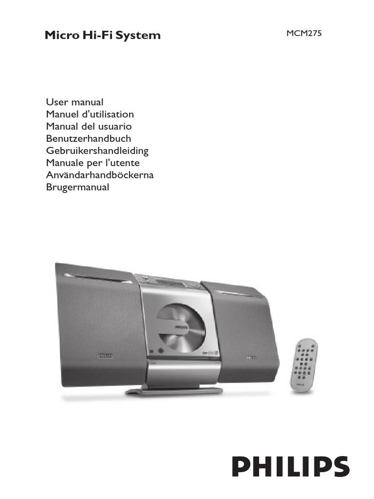 Philips MCM275 Micro Hi-Fi Manual | PDF | Electrical Connector | Power ...