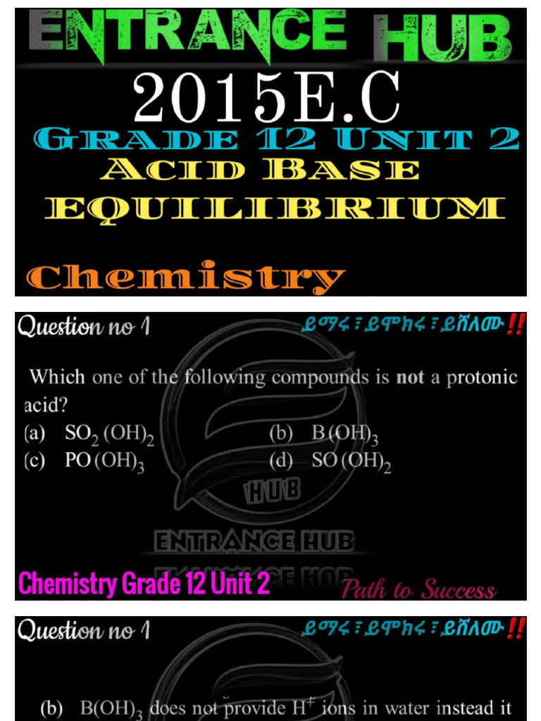 Acid Base Equilibrium | PDF