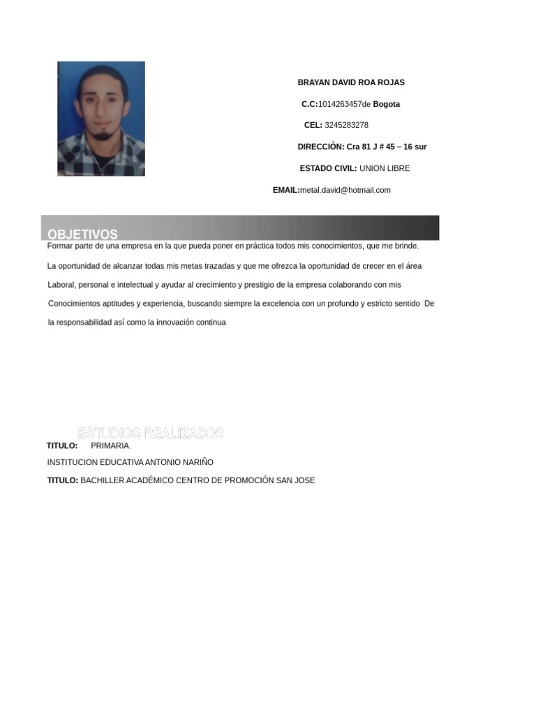 Comparto '2024 Brayan David Roa Rojas HDV' Contigo | PDF