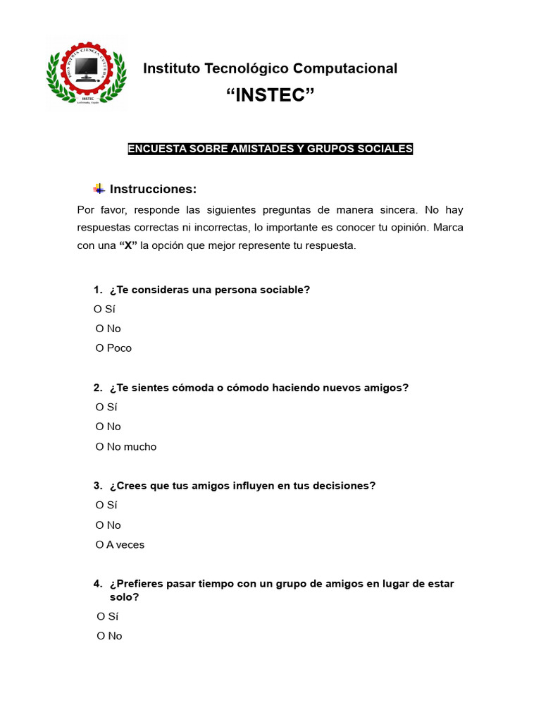 Encuesta Instec | PDF