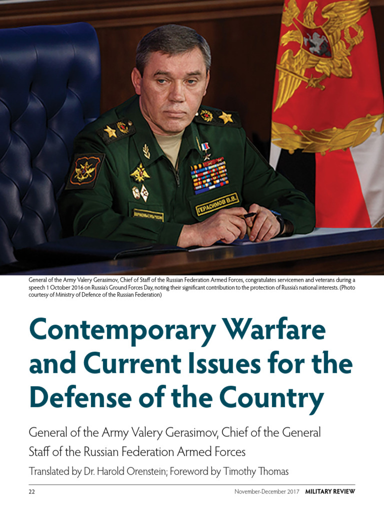 Contemporary Warfare and Current Issues For The Defense of The Country ...