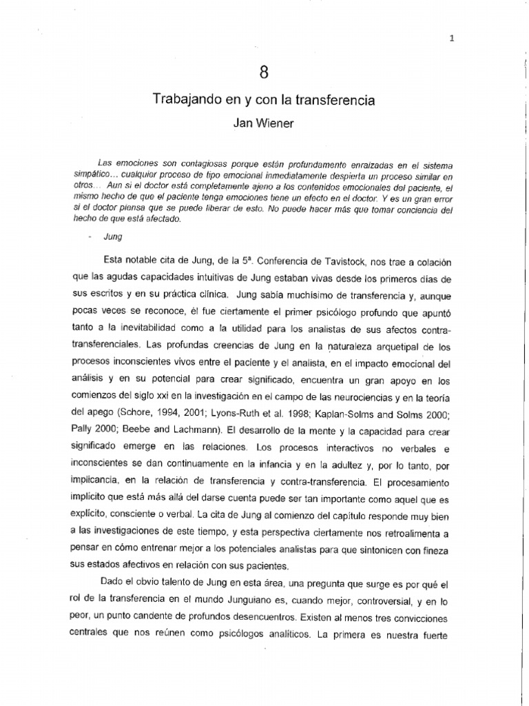 2018 T CT Jan Wiener Trabajando Con La Transferencia | PDF