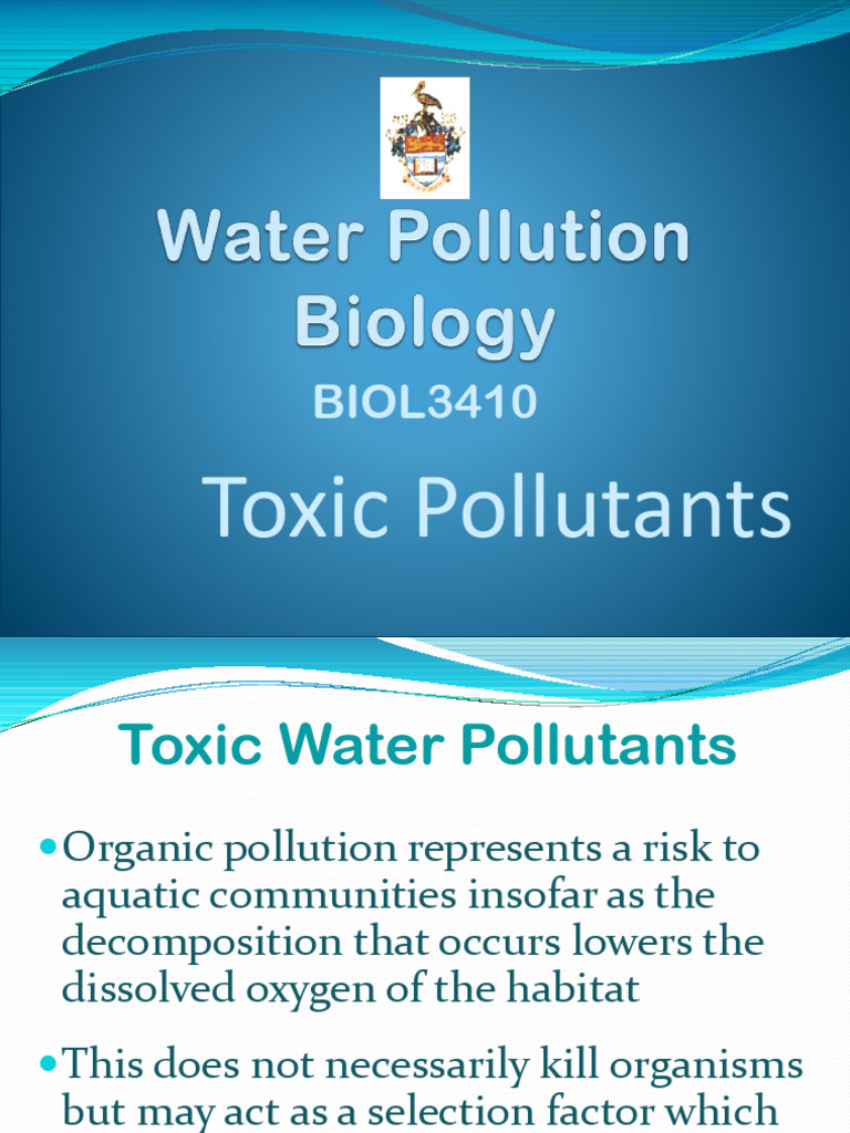 BIOL3410 Lecture 5 - Toxic Pollutants | PDF | Mercury (Element) | Water ...