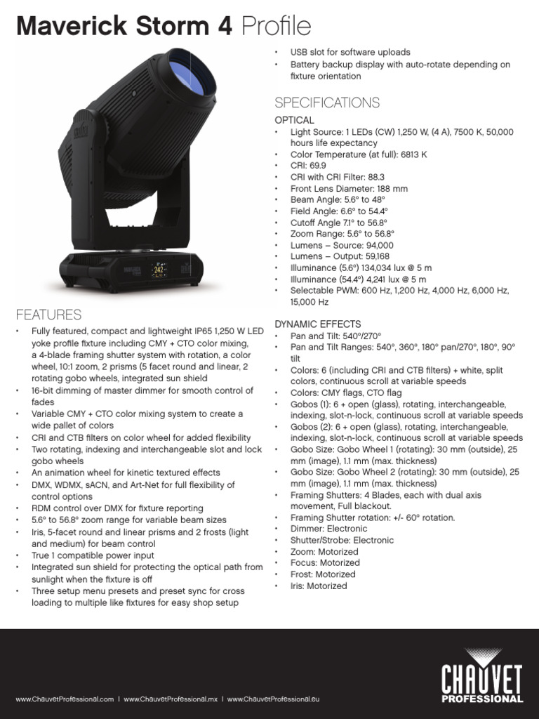 Maverick Storm 4 Profile Overview | PDF | Shutter (Photography) | Light