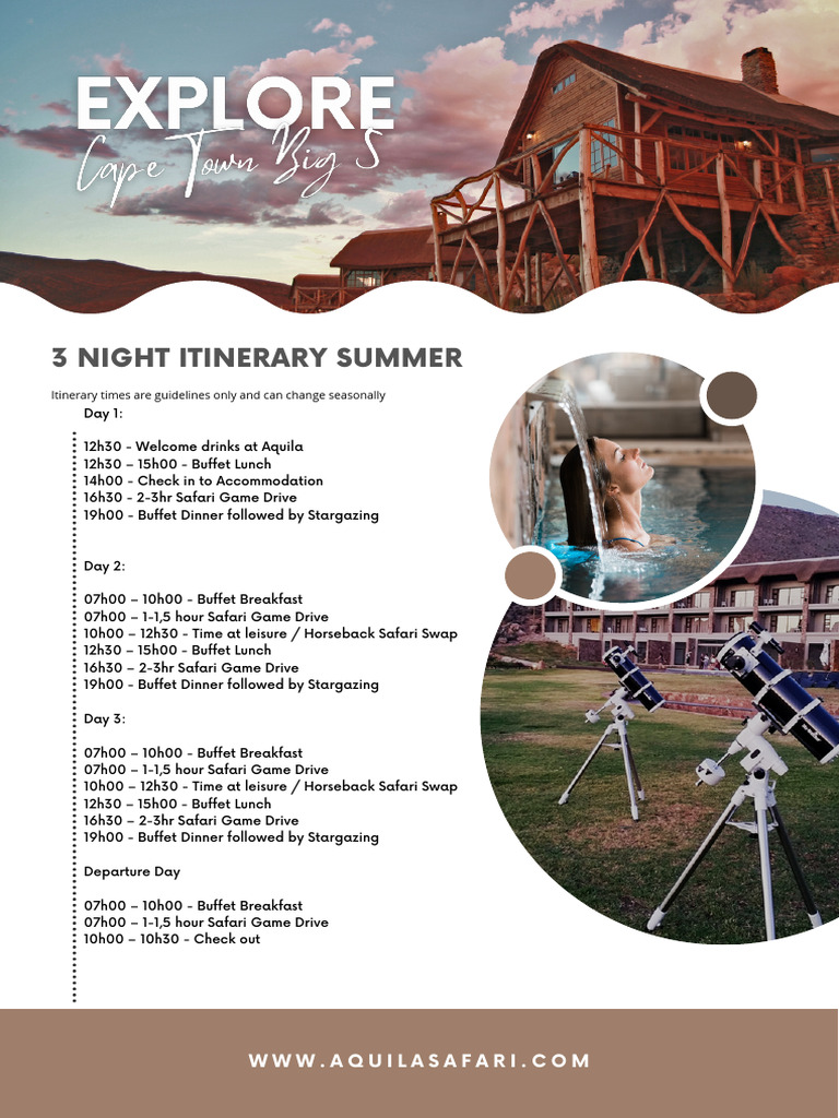 Aquila Itineraries 3 Night | PDF