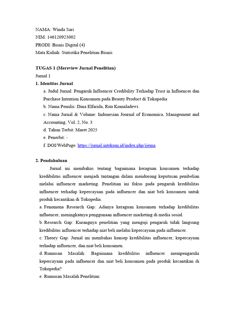 Tugas Statistika - Winda Sari | PDF