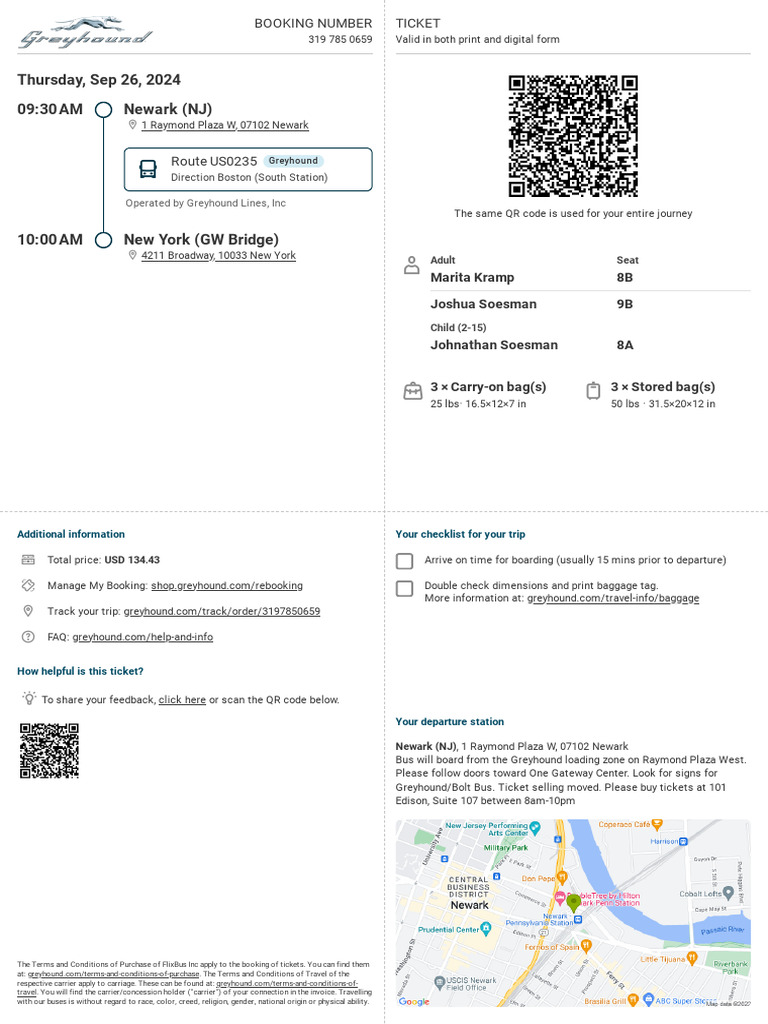 Ticket Newark NJ New York Ny 3197850659 | PDF | Public Transport ...